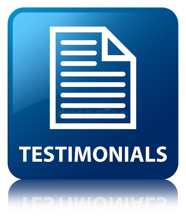 Testimonials (page Icon) Blue Square Button Stock Illustration ...