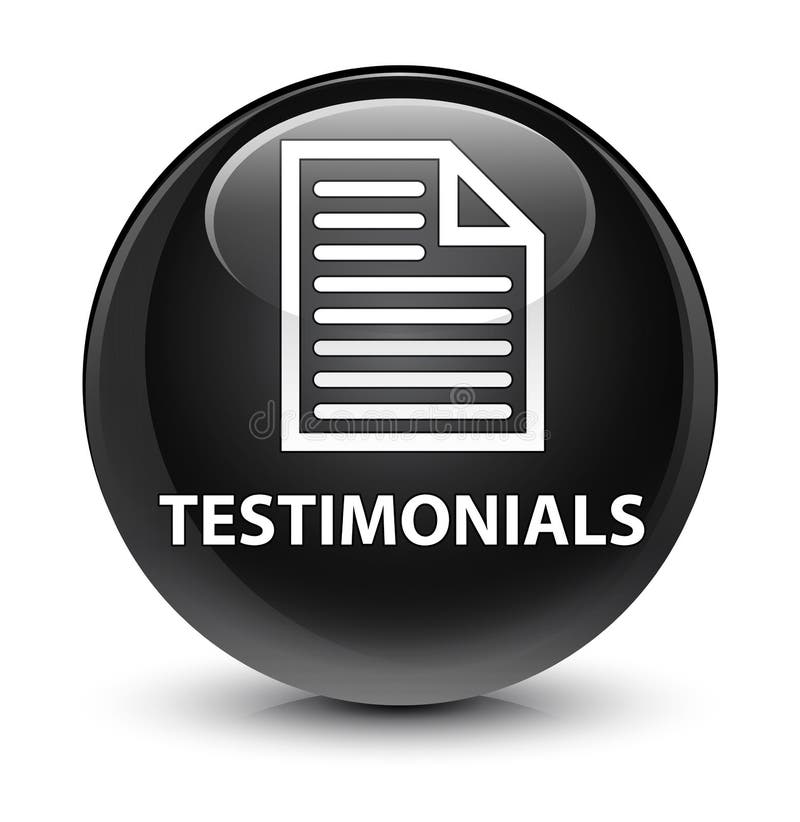 Testimonials (page Icon) Glassy Black Round Button Stock Illustration ...