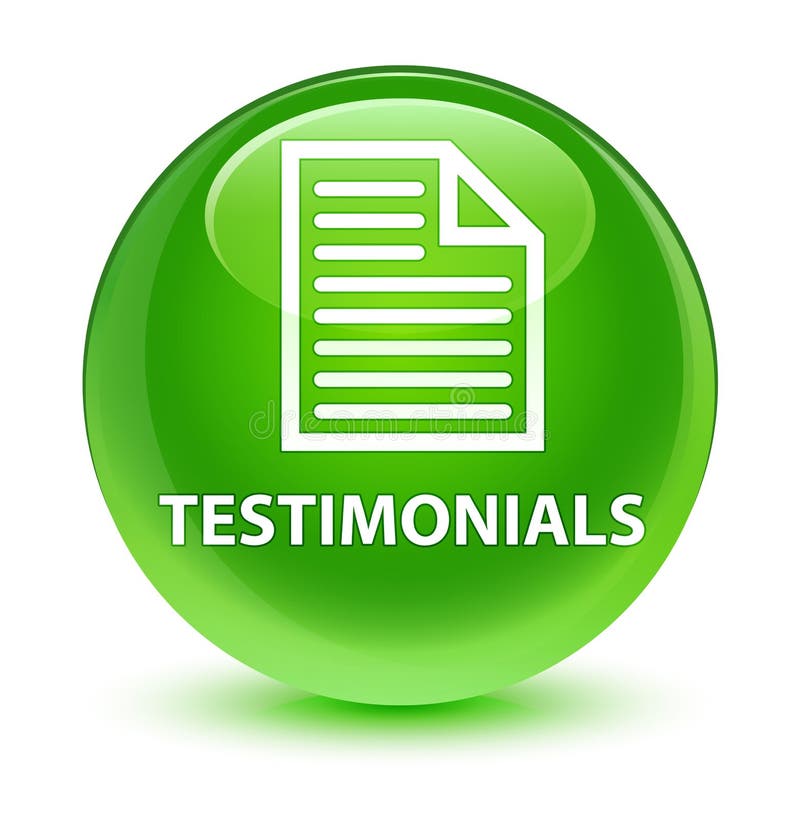 Testimonials (page Icon) Glassy Green Round Button Stock Illustration ...