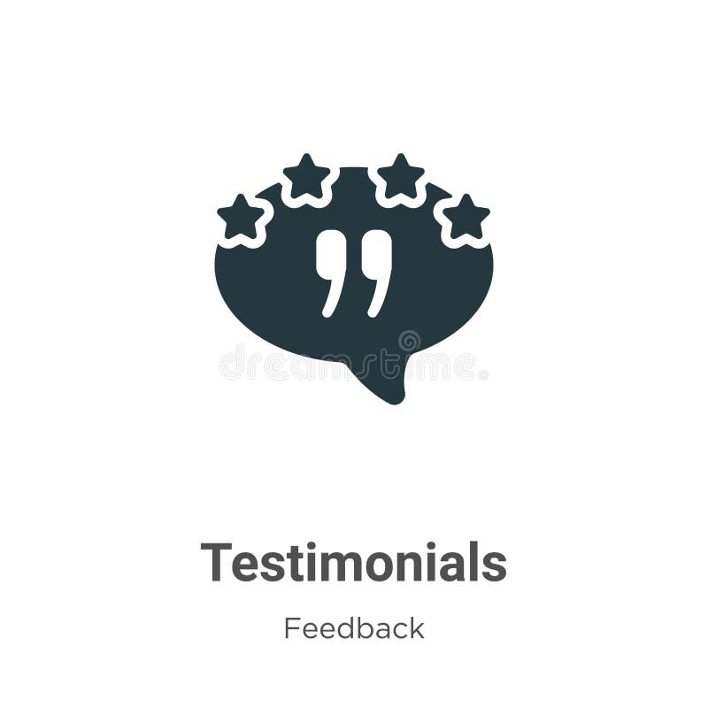 Testimonials Vector Icon on White Background. Flat Vector Testimonials ...