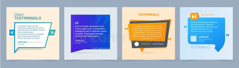 Testimony Review Templates, Customer Feedback Stock Vector ...