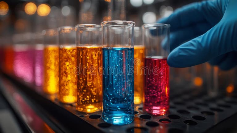 Testing and Analyzing Various Chemical Solutions in a Modern Laboratory ...