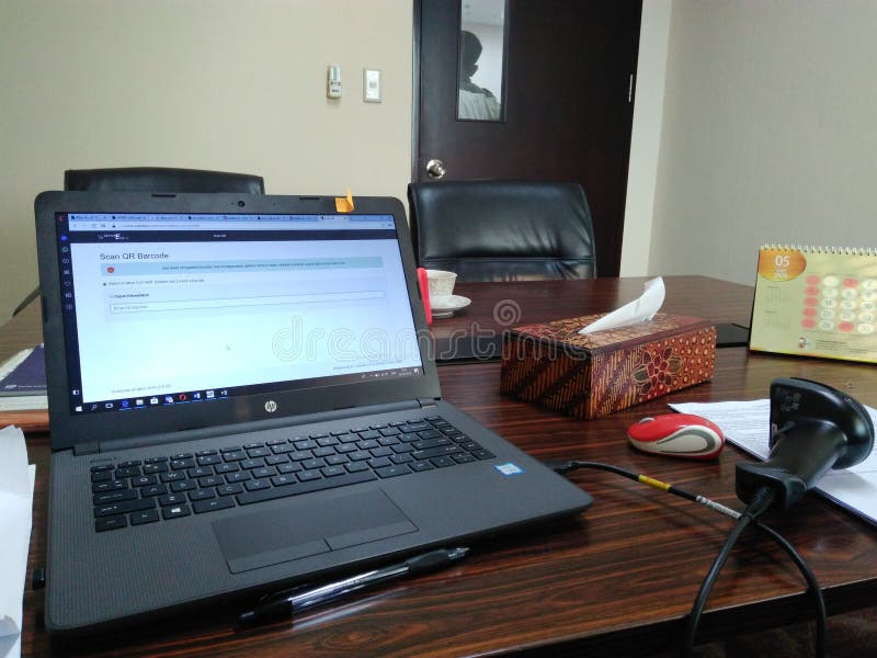 Testing Barcode Scanner on a Laptop Editorial Stock Image - Image of ...