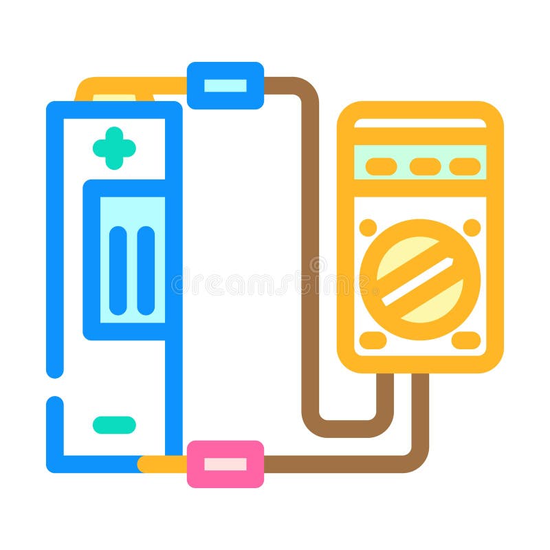 Testing Battery Color Icon Vector Illustration Stock Illustration ...
