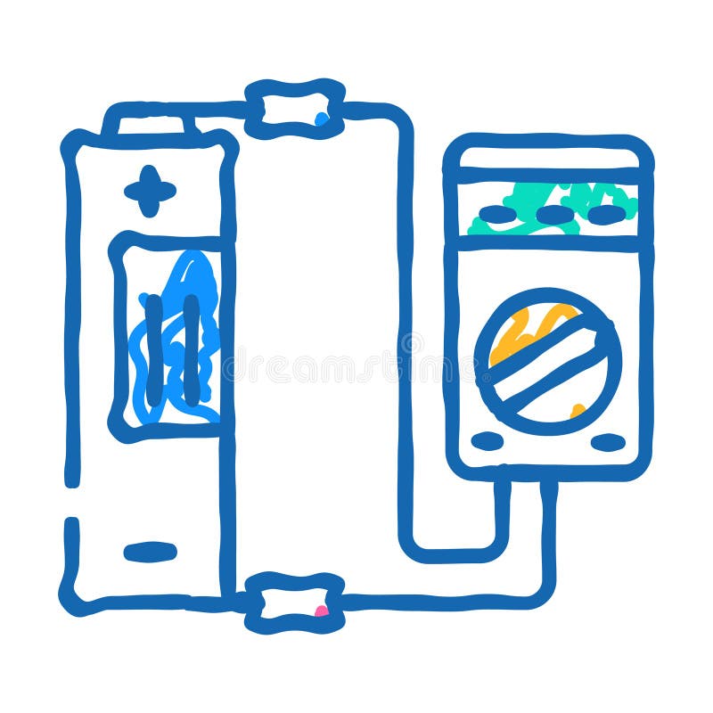 Testing Battery Icon Doodle Illustration Stock Vector - Illustration of ...