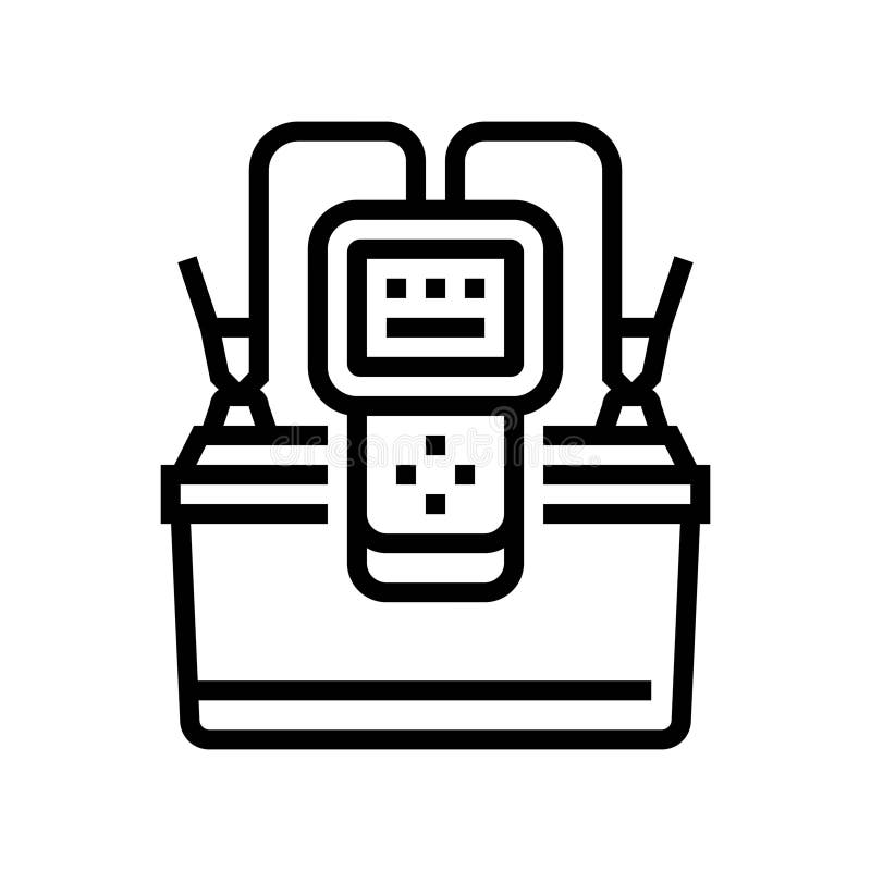 Testing Battery Line Icon Vector Illustration Stock Illustration ...