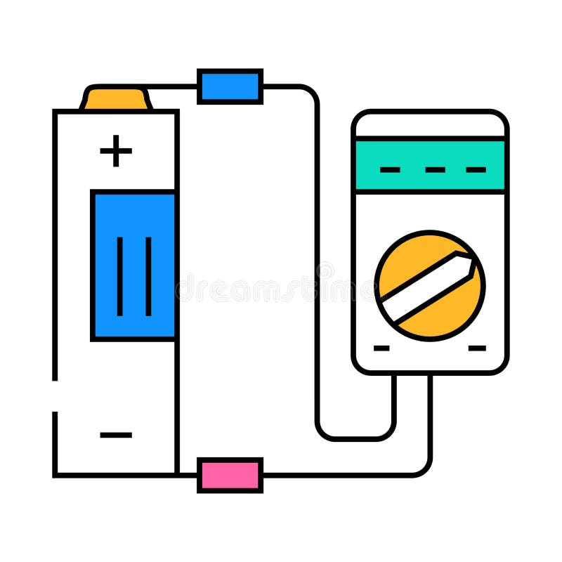 Testing Battery Icon Color Illustration Stock Vector - Illustration of ...