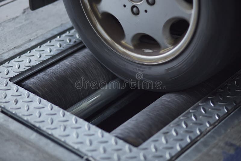 Testing Brake Machine with Spin Wheel Stock Photo - Image of engine ...