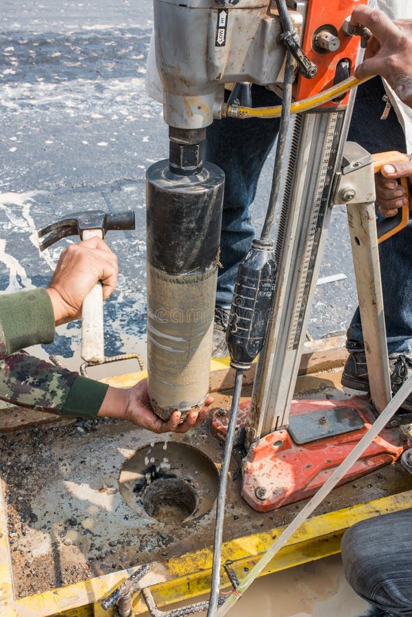 Testing for Compaction Using Coring Stock Image - Image of build ...