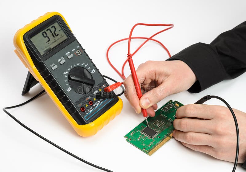 Testing of Electronic Equipment Stock Photo - Image of processor ...