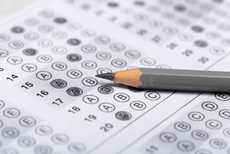 Pencil for the Exam. Printed School Test Stock Image - Image of college ...