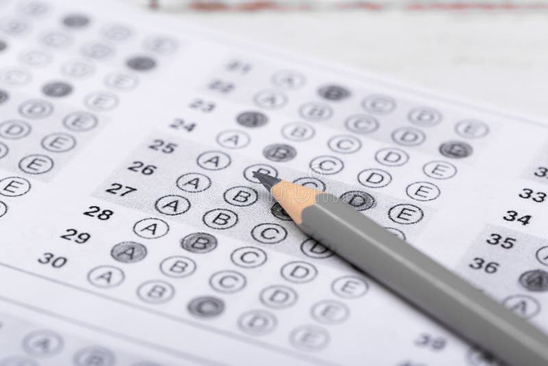 Pencil for the Exam. Printed School Test Stock Photo - Image of form ...