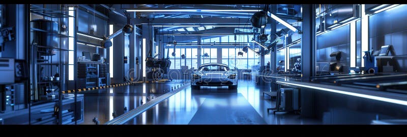 Testing Facility Where Finished Cars are Evaluated for Performance and ...