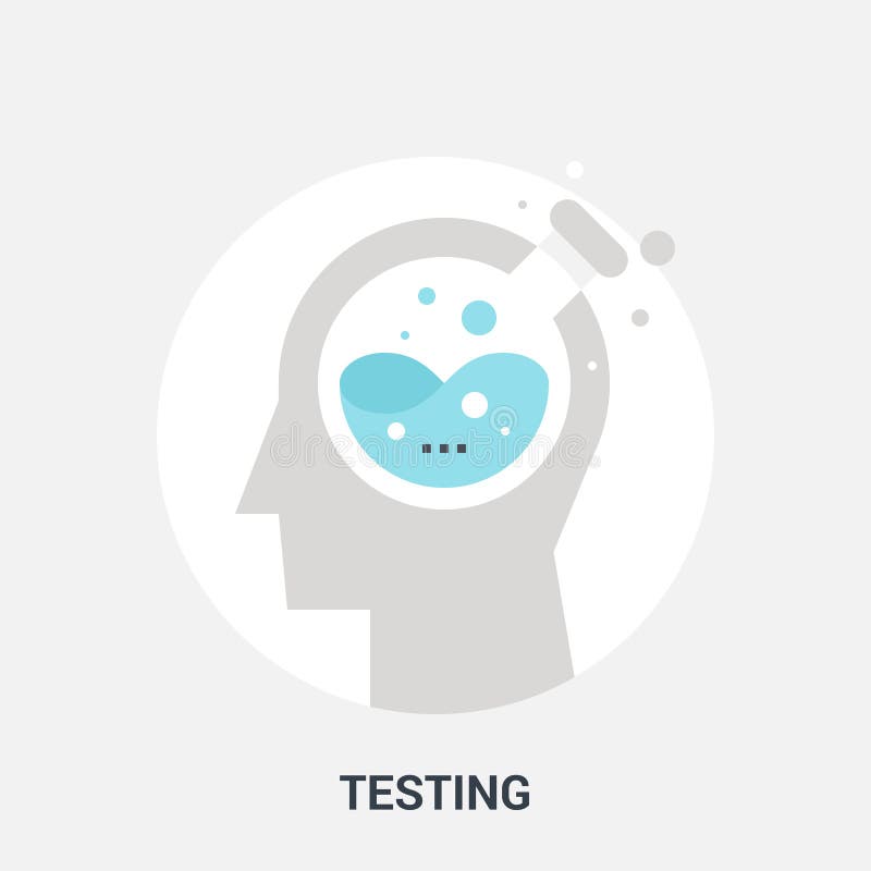 Testing Flat Icon Design Concept Stock Vector - Illustration of person ...