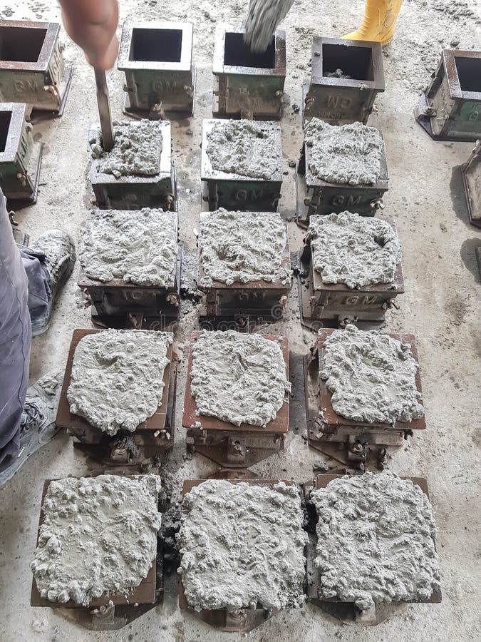 Concrete Cube Specimen for Crushing Cube Test. Stock Photo - Image of ...