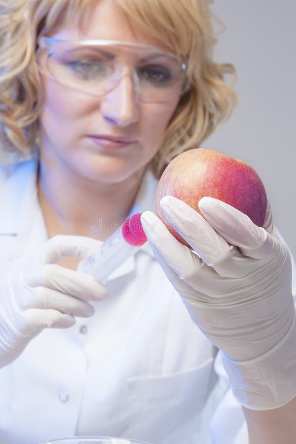 Testing Genetic Modified Apple Stock Image - Image of facial, glassware ...