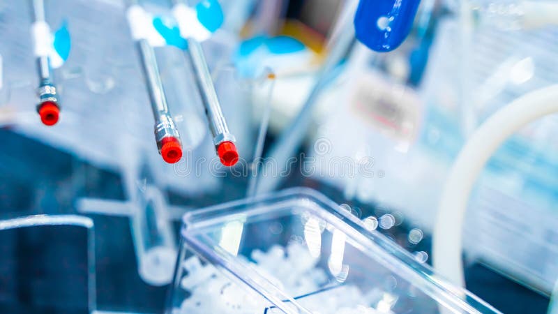 Testing Glass Tubes in Experiment Laboratory Stock Photo - Image of ...