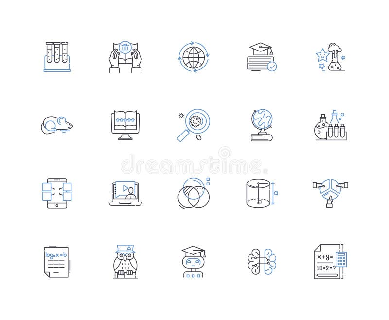 Testing Ground Line Icons Collection Experimentation Evaluation