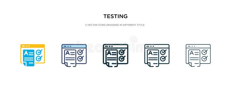 Testing Icon in Different Style Vector Illustration. Two Colored and ...