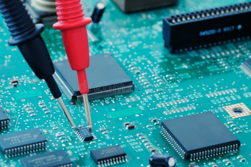 PCB Testing stock photo. Image of measurement, board, probe - 91414