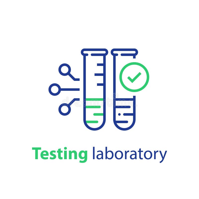 Glass Tube Sample and Check Mark, Testing Laboratory Concept Stock ...