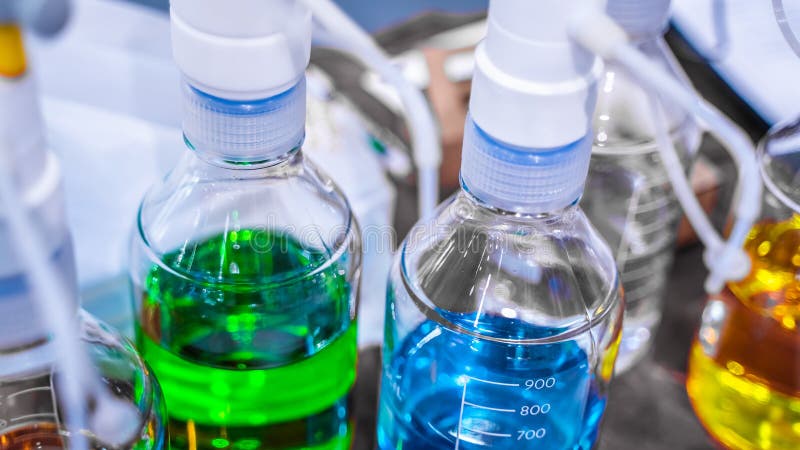 Testing Solution in Beaker Experiment Equipment Stock Photo - Image of ...