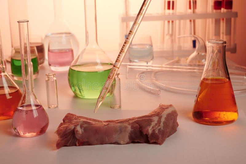 Testing of Meat with Glass Pipe in a Lab Stock Image - Image of pipe ...