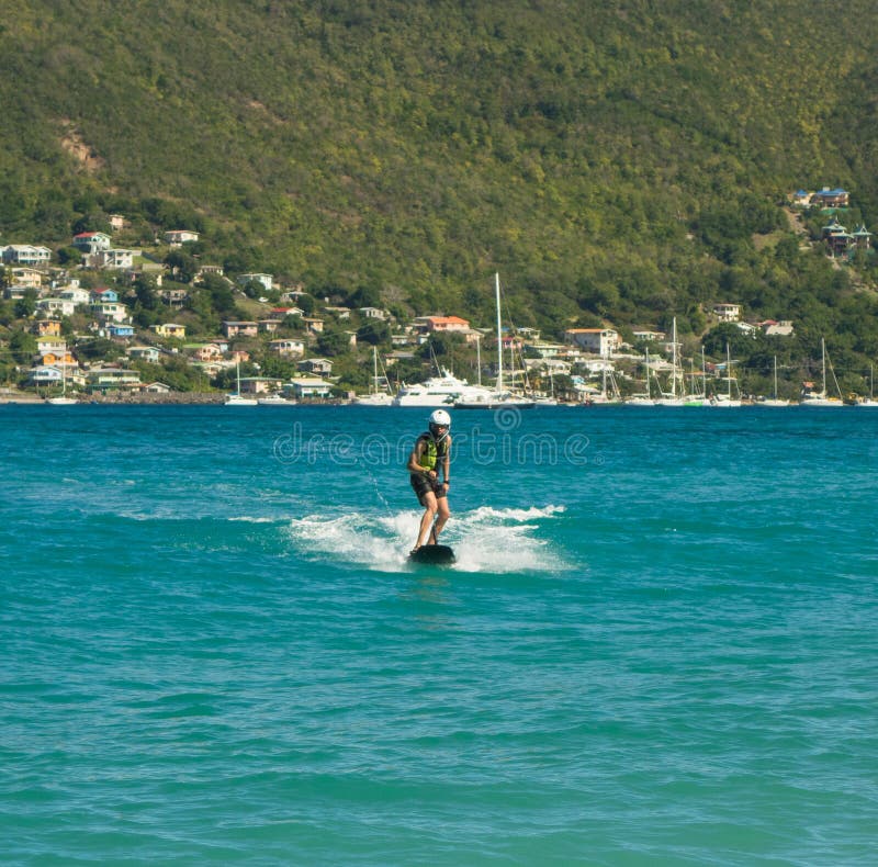 Testing a Motorized Surfboard in the Caribbean Editorial Image - Image ...