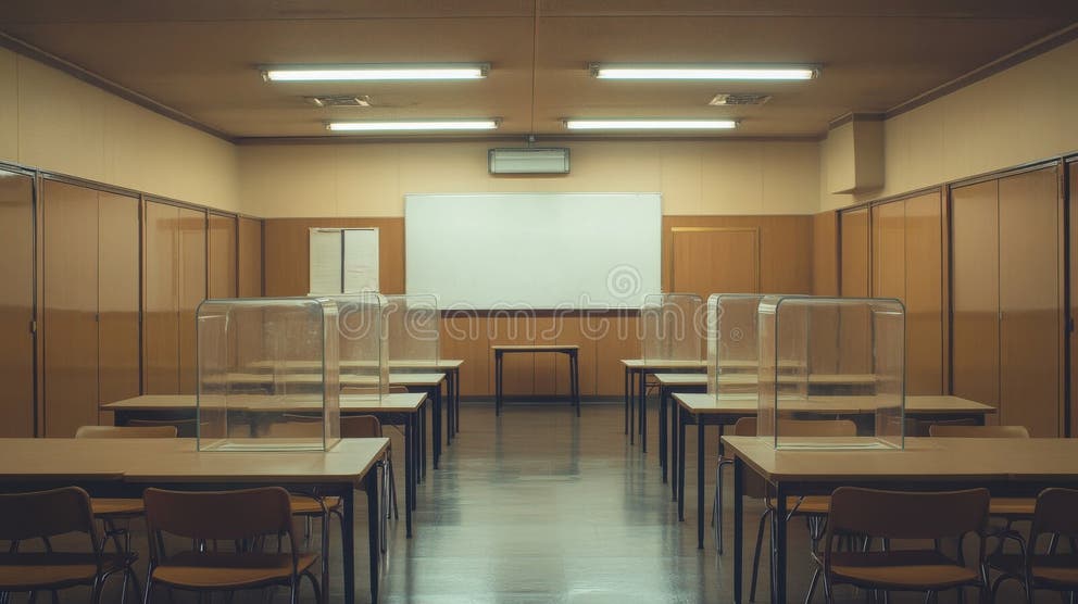 Testing Room with Clear Partitions Stock Image - Image of boundary ...