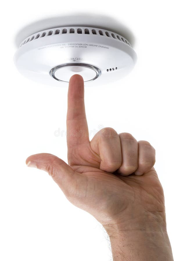 Testing a smoke detector stock photo. Image of safety - 22678794
