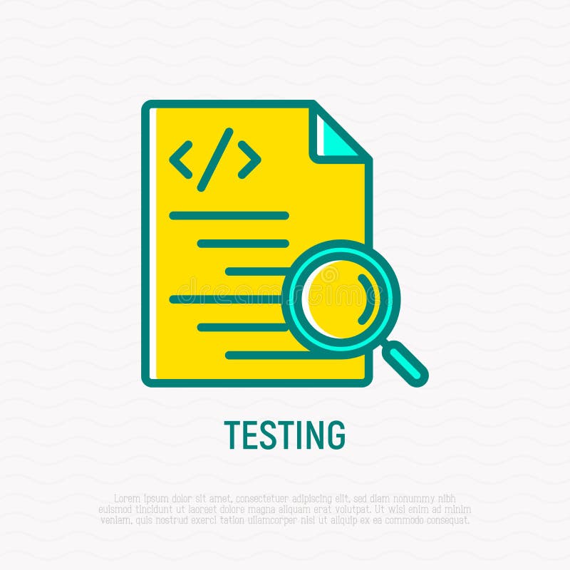 Testing Software: Code with Magnifier Line Icon Stock Vector ... Testing Software: Code with Magnifier Line Icon Stock Vector ...
