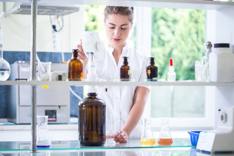 Testing Solution in Beaker Experiment Equipment Stock Photo - Image of ...