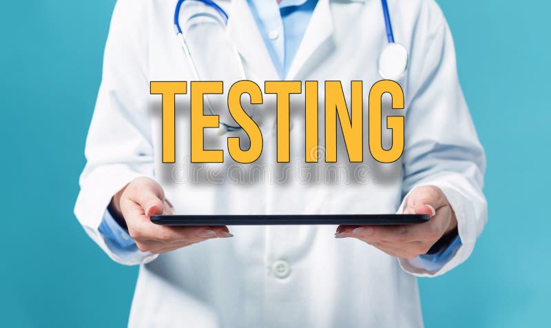 Testing Theme with a Doctor Using a Tablet Pc Stock Photo - Image of ...