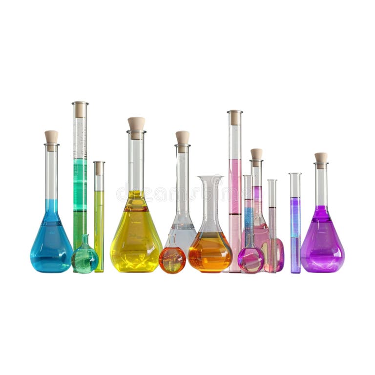 Testing Tubes with Liquid in Lab on Transparent Background - Ai ...