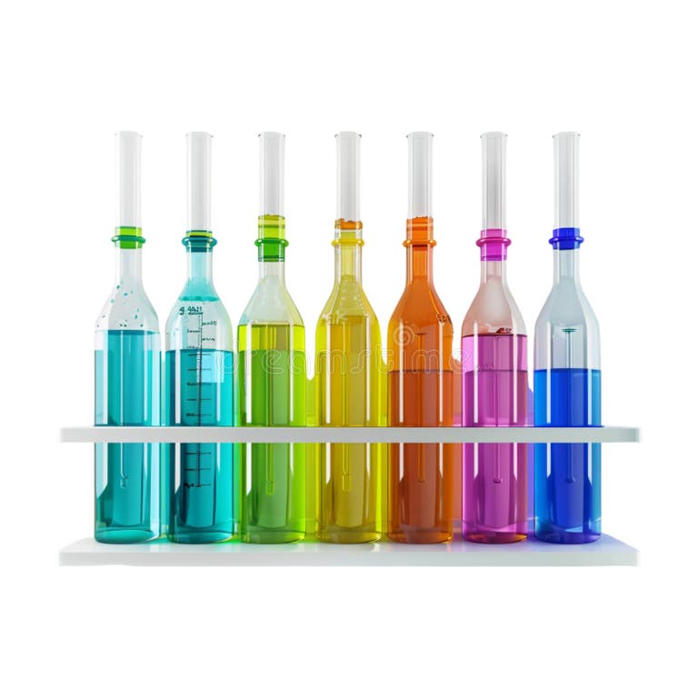 Testing Tubes with Liquid in Lab on Transparent Background - Ai ...
