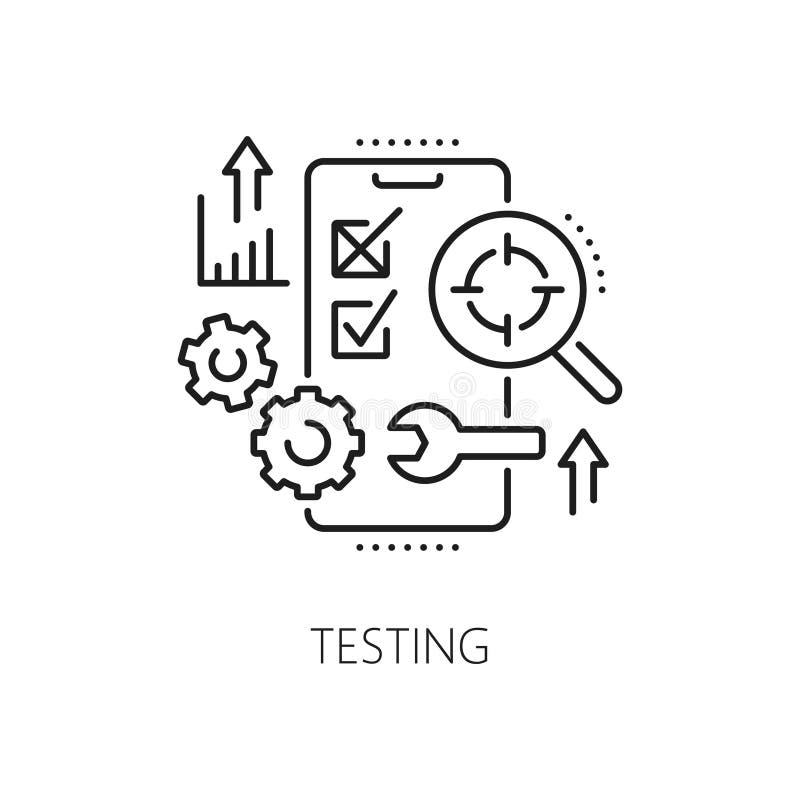 Testing Web App Develop And Optimization Icon Stock Vector