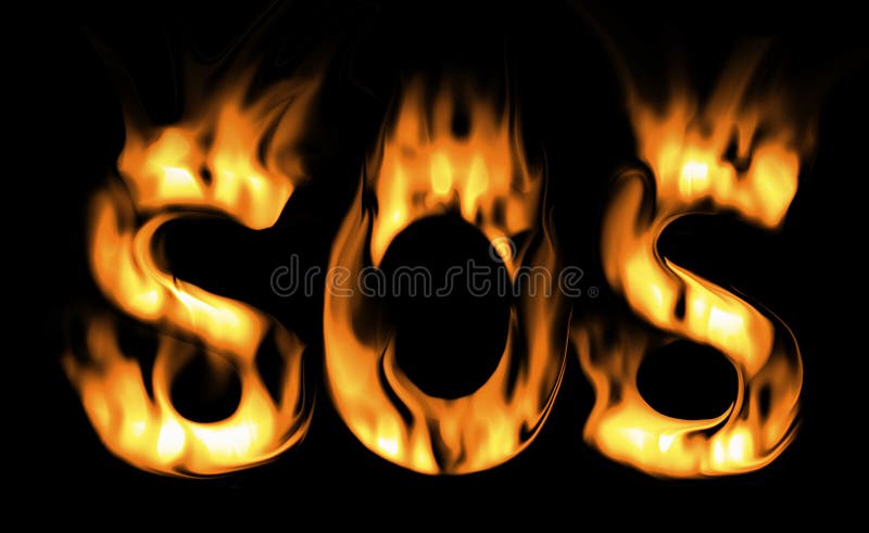 Testo Del Fuoco Di SOS L'allarme Antincendio Illustrazione di Stock ...