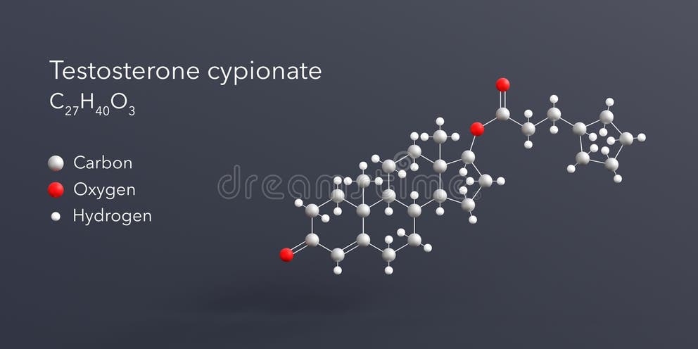 Testosterone Cypionate Molecule 3d Rendering, Flat Molecular Structure ...