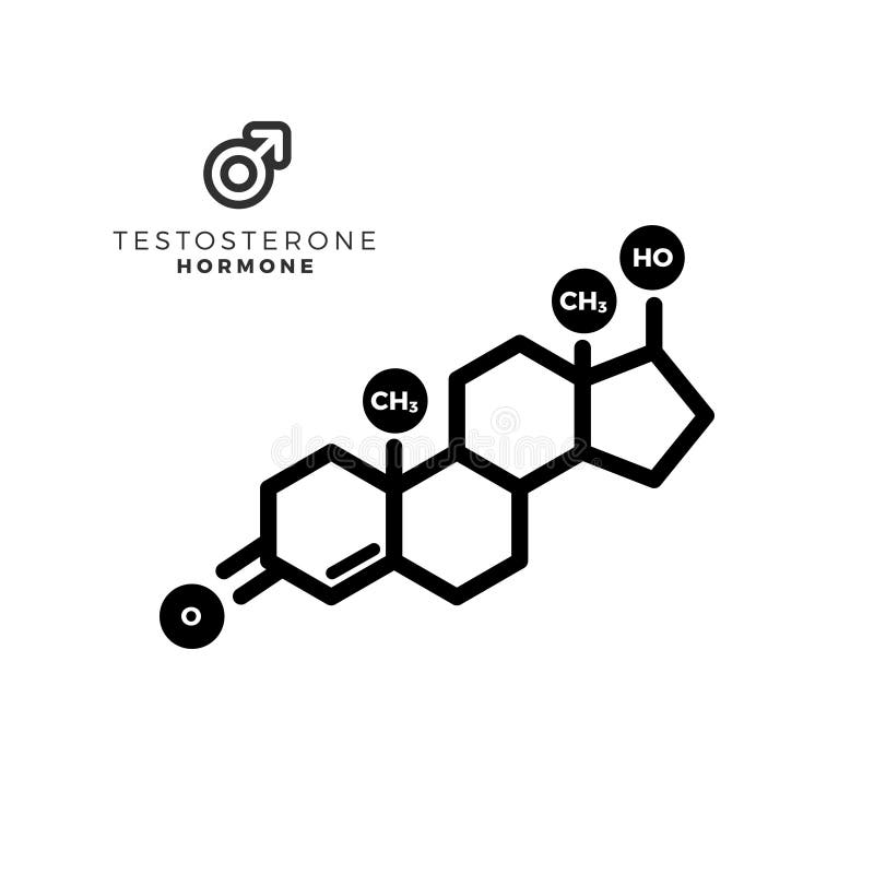 Testosterone Male Sex Hormone Molecule Isolated Vector Illustration