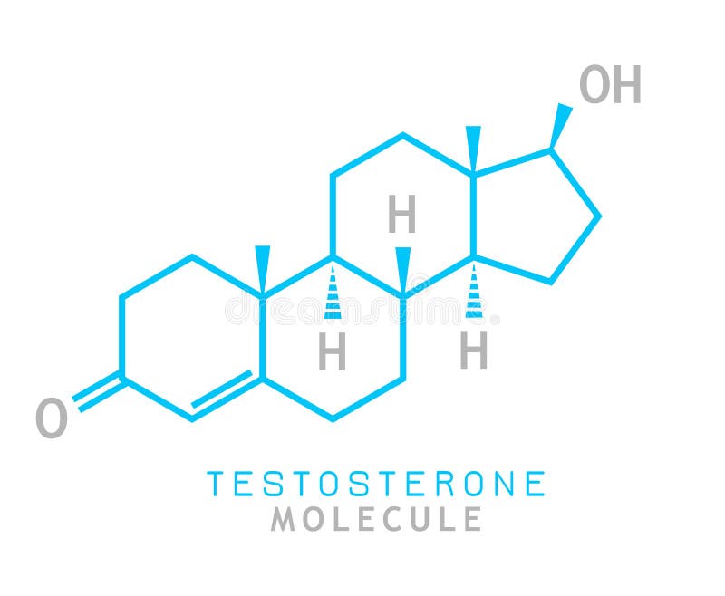 Testosterone Male Sex Hormone Androgen Molecule 3d Rendering Atoms