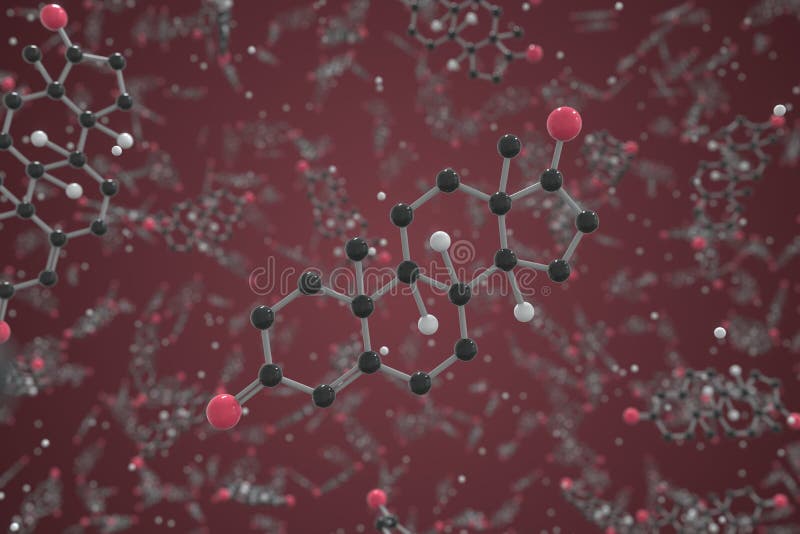 Testosterone Molecule. Ball-and-stick Molecular Model. Chemistry ...