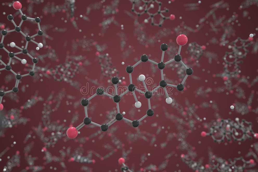 Testosterone Molecule. Ball-and-stick Molecular Model. Chemistry ...