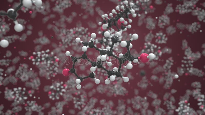 Testosterone Molecule. Isolated Molecular Model. Looping 3D Animation ...