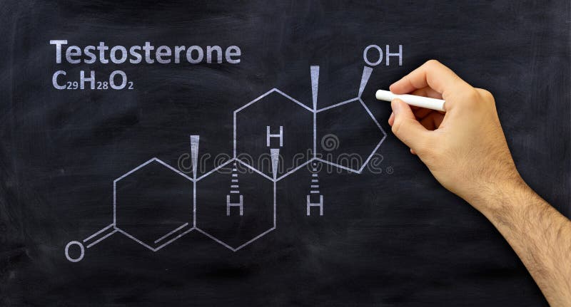 Testosterone Structural Chemical Formula, Chalk Drawing on a Blackboard ...