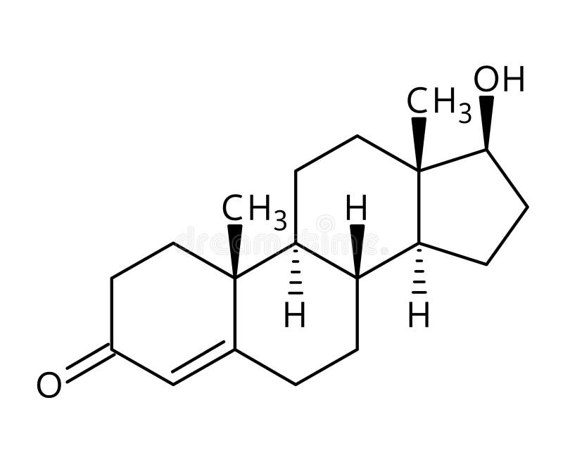 Testosterone Structural Formula Of Molecular Structure Stock
