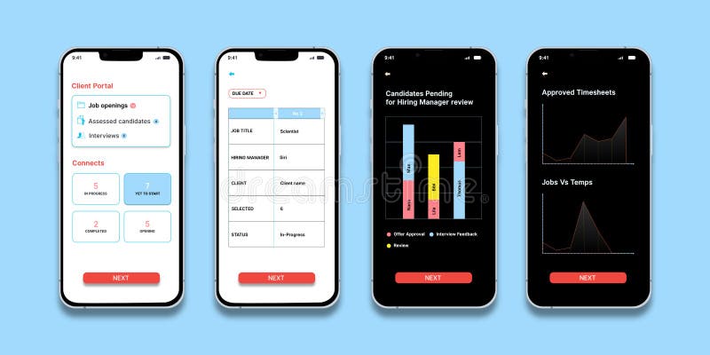 UI Design an Applicant Tracking System Dashboard Overview. Stock Vector ...
