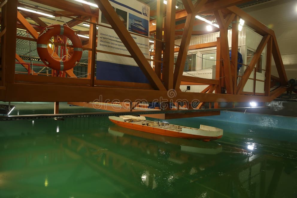 Tests of the Model of the Ship in the Ice Test Basin Editorial Photo ...