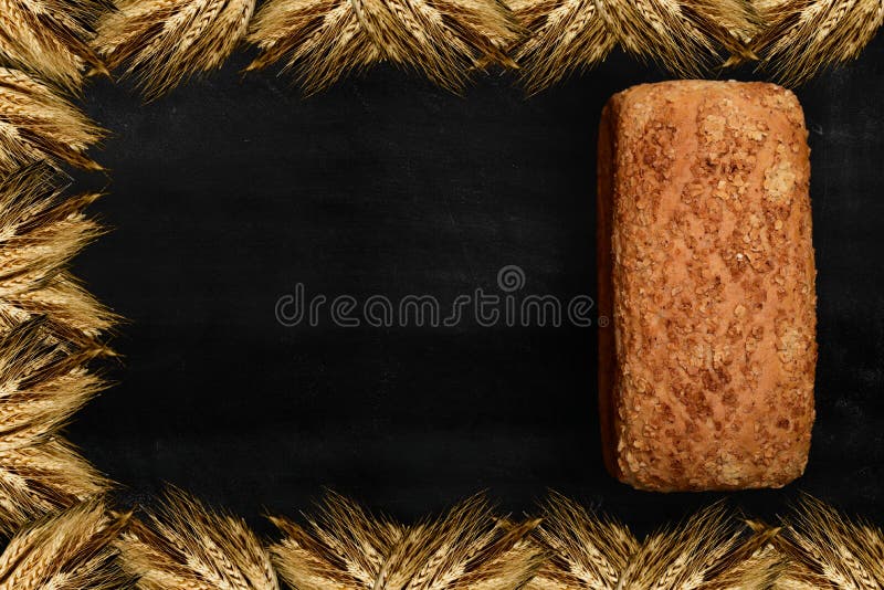 Testy Wheat Bread Rusty Background Stock Photo - Image of rural, dark ...