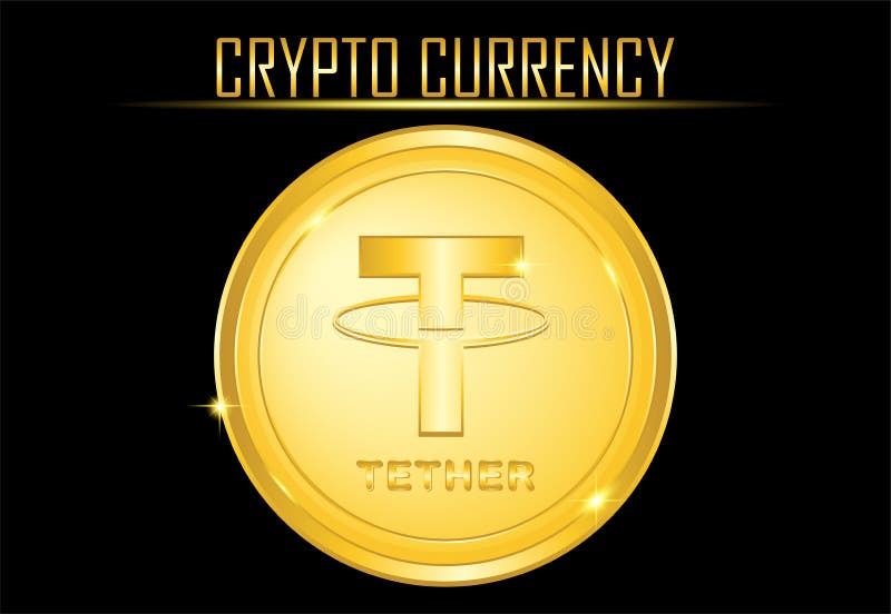 Tether USDT Crypto Currency Coin. Tether USDT Coin with Golden Colour ...