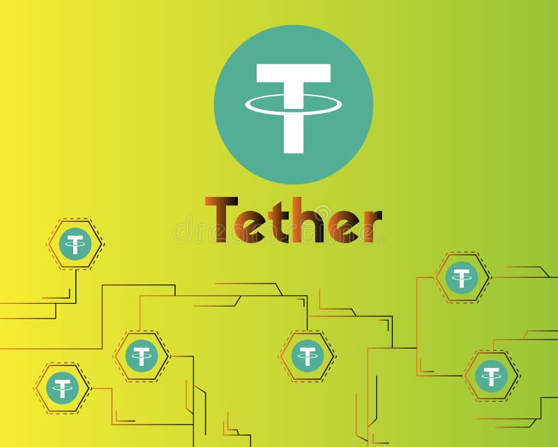 Tether Cryptocurrency Blockchain Virtual Background Style Editorial ...